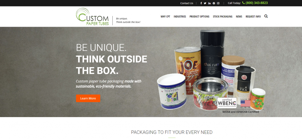Announcement: Custom Paper Tubes Releases New Website - Custom Paper Tubes